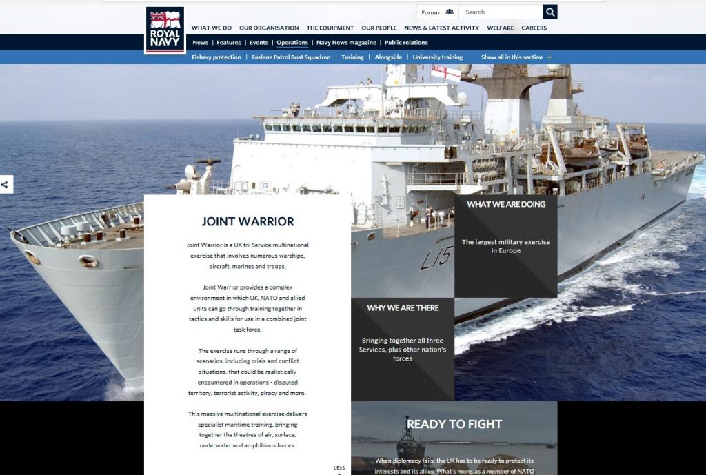 Marine Joint Warrior Training Activity: 30 March to 11 April 2019